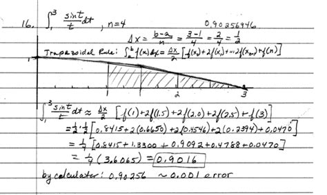 CALCULUS Homework Problems Approximate Integration
