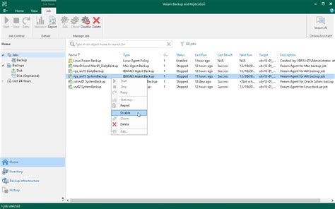 Enabling And Disabling Veeam Agent Backup Jobs Veeam Agent For IBM AIX User Guide