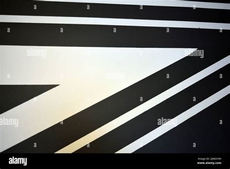 A Black And White Drawing Of Stripes Of Different Widths And Lengths Consisting Of Chaotic