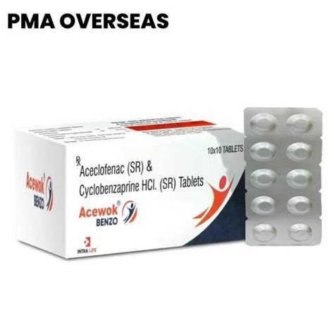 Aceclofenac 200mg Cyclobenzaprine Hci 15mg Sustained Release Bilayered Tablet At Rs 191 Stripe