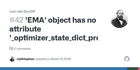 ema object has no attribute optimizer state dict pre hooks · issue