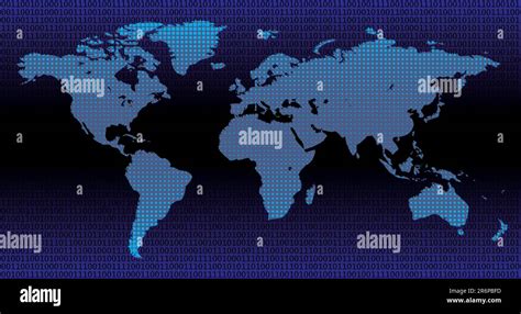 detailed binary world vector illustration stock vector image and art