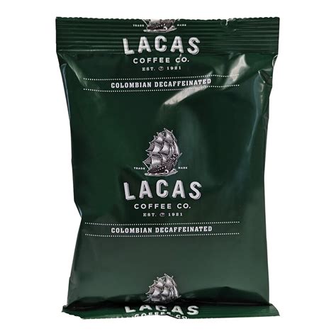 Lacas Coffee 100 Colombian Decaf Coffee Packet 2 5 Oz 42 Case