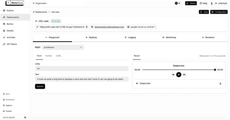 deploying a text to speech application with bentoml