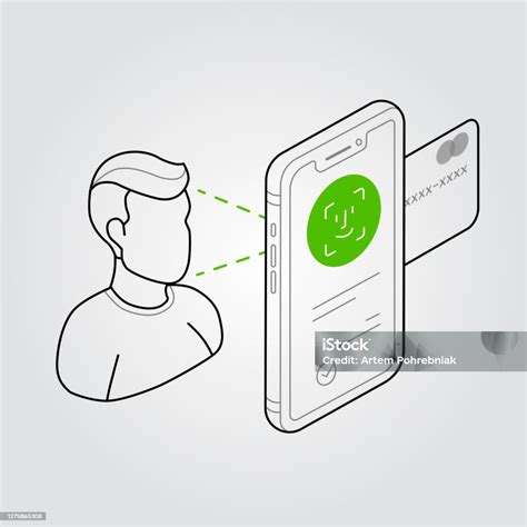 얼굴 Id 결제 확인 은행 앱에서 얼굴 인식 에어페이 프로세스 생체 인식 승인 잠금 해제 인식 식별 등분 성 벡터 그림입니다 스마트폰에 대한 스톡 벡터 아트 및 기타 이미지