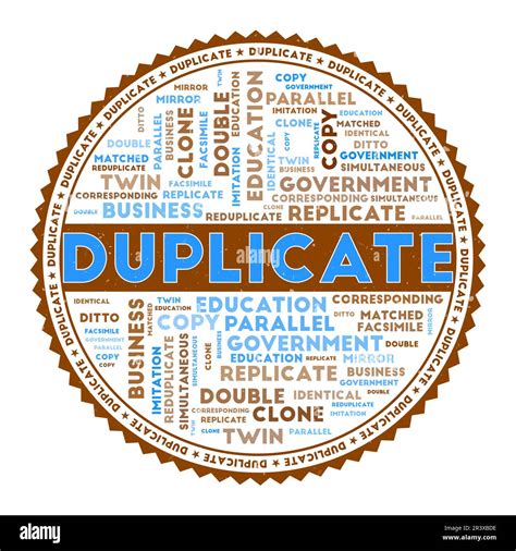 Duplicate Word Image Duplicate Concept With Word Clouds And Round Text