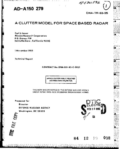 Pdf A Clutter Model For Space Based Radar