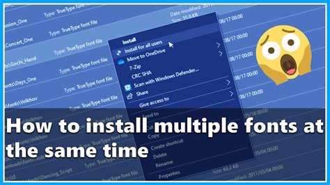 How To Install Multiple Fonts At Once Youtube
