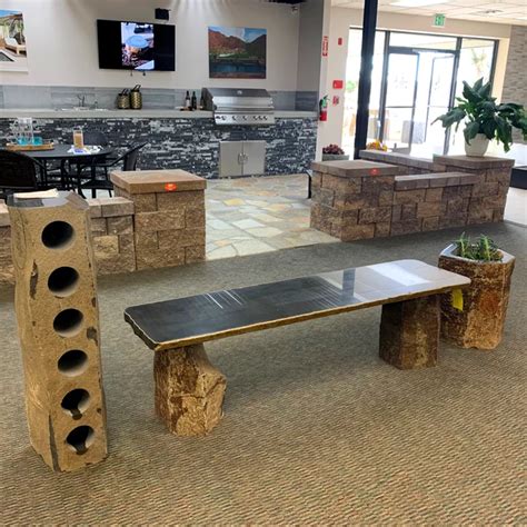 Basalt Polished Bench With Legs Southwest Boulder And Stone