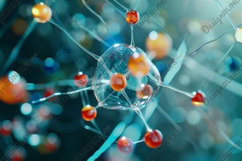 Abstract Molecular Structure With Shimmering Background