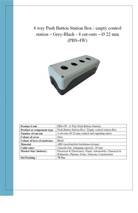 4 Way Push Button Box At 55 Piece Ahmedabad ID 2852152217962