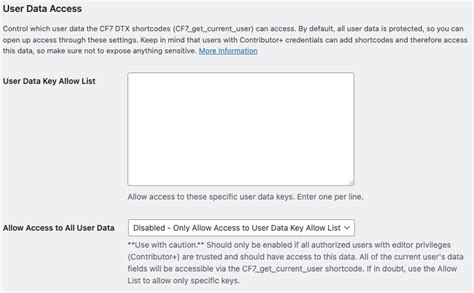 allowing access to post meta and user data contact form 7 dynamic