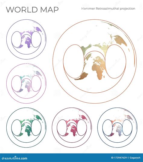 Low Poly World Map Set Stock Vector Illustration Of Geography 173947629