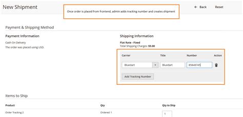 shipment creation from backend support portal for magento extensions