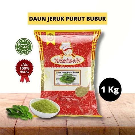 Jual Daun Jeruk Purut Bubuk 1 Kg Yutakachi Premium Kaffir Lime Leaves Powder Bumbu Rempah