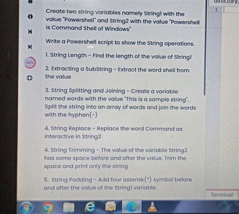 Create Two String Variables Namely Stringl Studyx