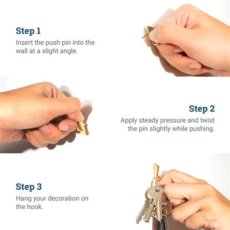 Push Pin Hooks For Lightweight Hanging Supports Up To 20 Lbs