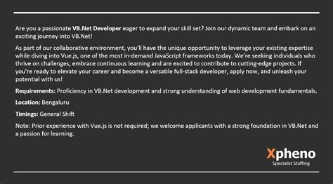 Anola Dsouza On Linkedin Vbnet Developer Hiringnow Xphenojobs Bangalorejobs 11 Comments