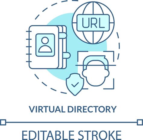 Virtual Directory Turquoise Concept Icon Directory Service Abstract Idea Thin Line Illustration