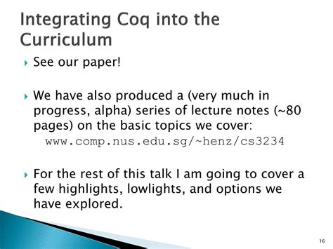 PPT Teaching Experience Logic And Formal Methods With Coq PowerPoint Presentation ID