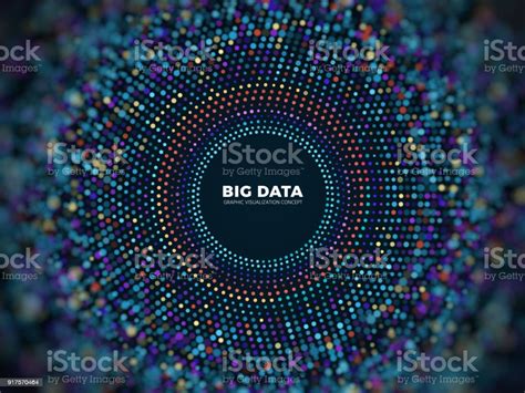 Big Data Information Vector Concept Abstract Futuristic Background With 3d Visualization Stock