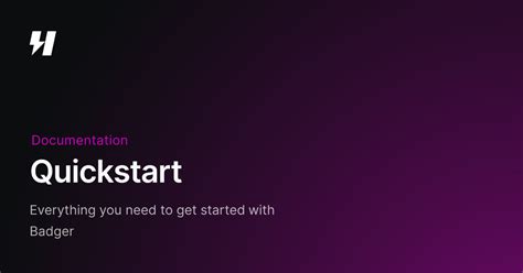 quickstart badger