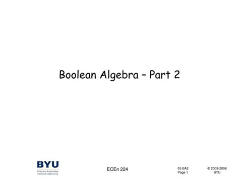 Ppt Boolean Algebra Part 2 Powerpoint Presentation Free Download