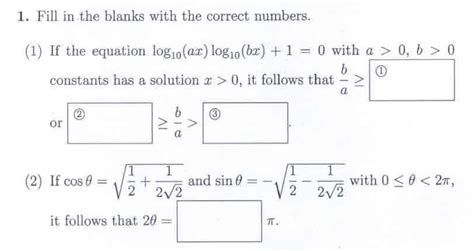 Solved Fill In The Blanks With The Correct Numbers Chegg Com