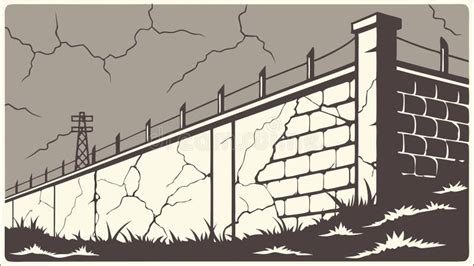 Barbed Wire Fence Security Barrier And Industrial Design Vector Design Generative Ai Stock