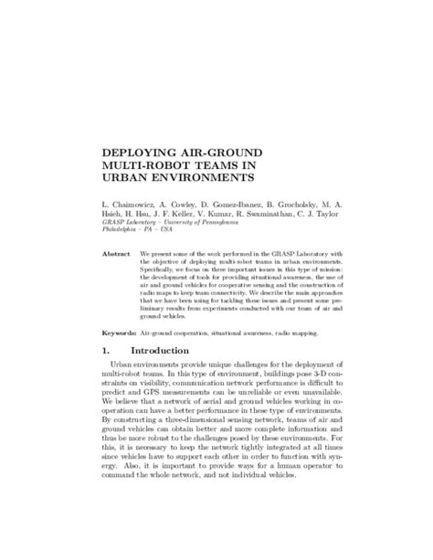 Pdf Air Ground Robot Teams In Urban Areas