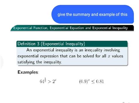 Give The Summary And Example Of Thisexponential Function Exponential E