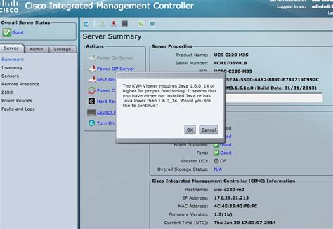 Can T Launch KVM Console Cisco Community