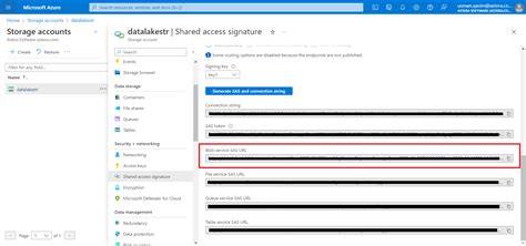 Connection Details For Azure Data Lake Gen 2 And Azure Blob Storage