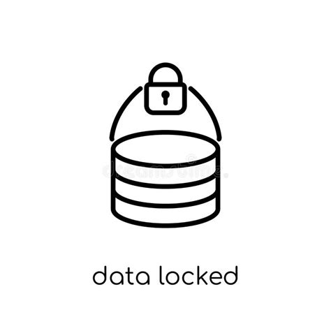 data locked icon trendy modern flat linear vector data locked i stock