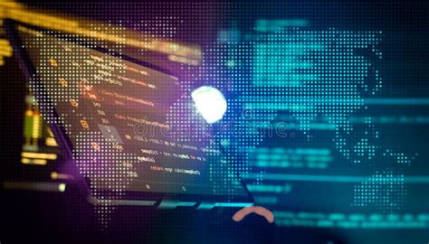 Writing Programming Functions On Laptop Big Data And Internet Of Things Trend Stock Image