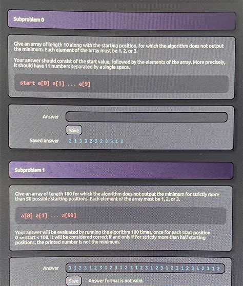 Solved Subproblem 0give An Array Of Length 10 ﻿along With