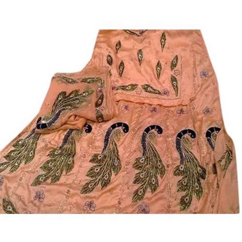 Peacock Embroidery Fabric At Rs 1000meter Embroidered Cloth In