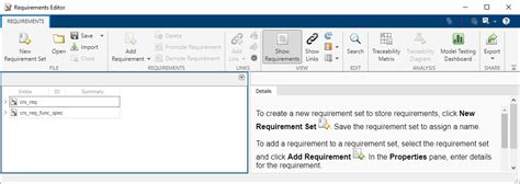 Requirements Editor Create And Edit Requirements Matlab