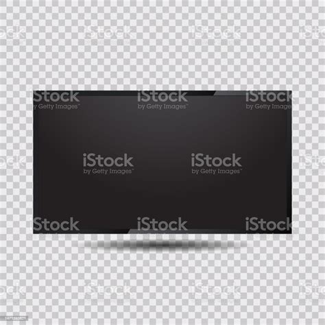 현실적인 Tv 화면 모형 디자인 세련된 Led 패널 Lcd 유형 대형 컴퓨터 모니터 디스플레이 모형 벡터 빈 텔레비전 템플릿