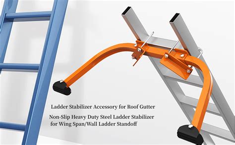 Ladder Roof Hook Stabilizer And Extension Accessory For Roof Gutter And Wall