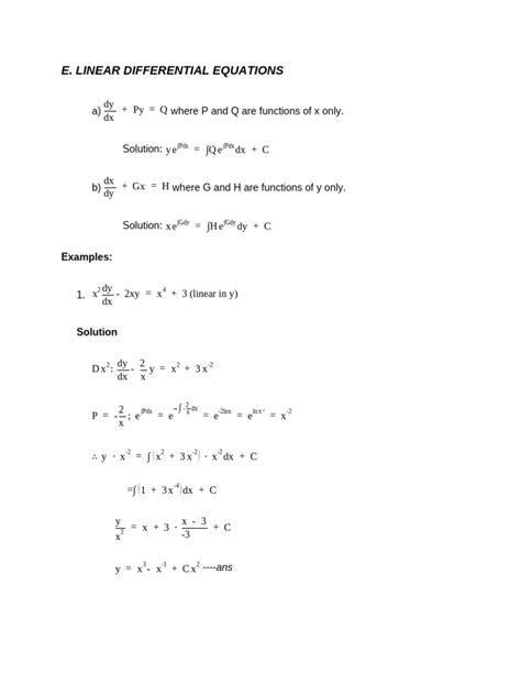 6 Linear Differential Equations Pdf Mathematical Objects Equations