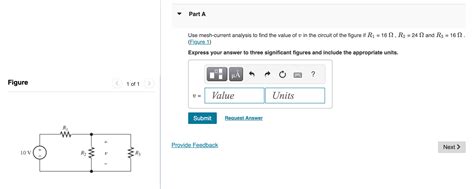 solved use mesh current analysis to find the value of v in