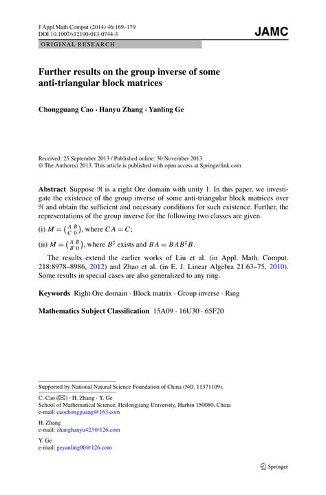 pdf further results on the group inverse of some anti triangular