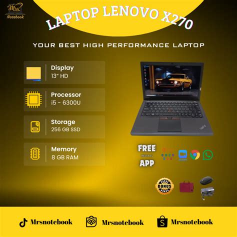 Jual Laptop Lenovo Thinkpad X270 Core I5 Gen 6 Ram 8GB SSD 256GB Touchscreen Windows 10 Pro
