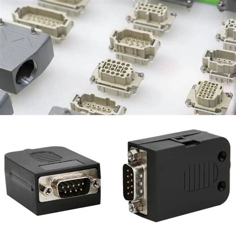 Conector De Cable DB9 De 9 Pines Adaptador De Conector Macho De Serie A Terminal Con Funda 2