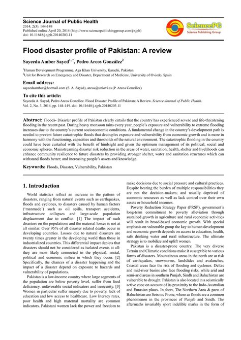 pdf flood disaster profile of pakistan