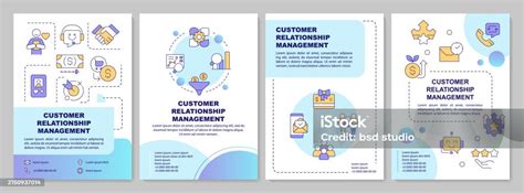 Crm System Features Blue Gradient Brochure Template Stock Illustration Download Image Now Istock