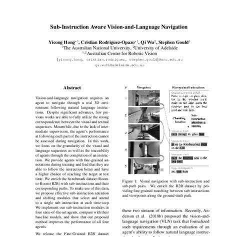 Sub Instruction Aware Vision And Language Navigation ACL Anthology