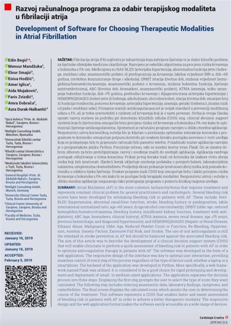 Edin Begic On Linkedin Software Atrialfibrillation