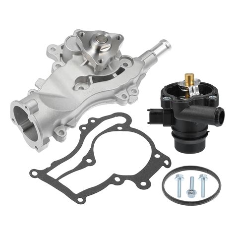 Amazon.com: X AUTOHAUX 1 Set Aluminum Engine Water Pump Coolant Thermostat Housing Kit W/Gasket ...